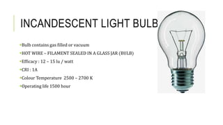 Lighting , case study & specification | PPTX