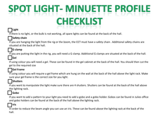 Lighting checklist | PPTX