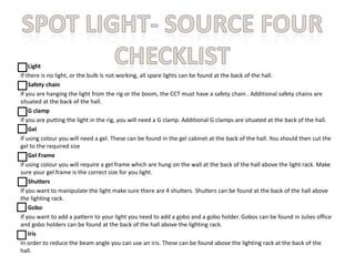 Lighting checklist | PPTX