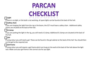 Lighting checklist | PPTX
