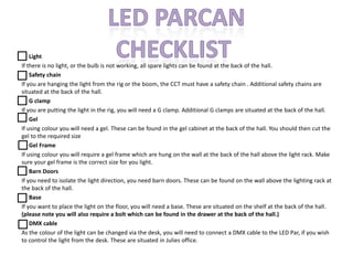 Lighting checklist | PPTX