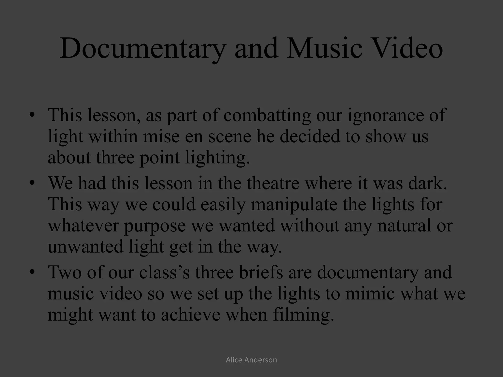 Three Point Lighting Media Lesson | PPTX