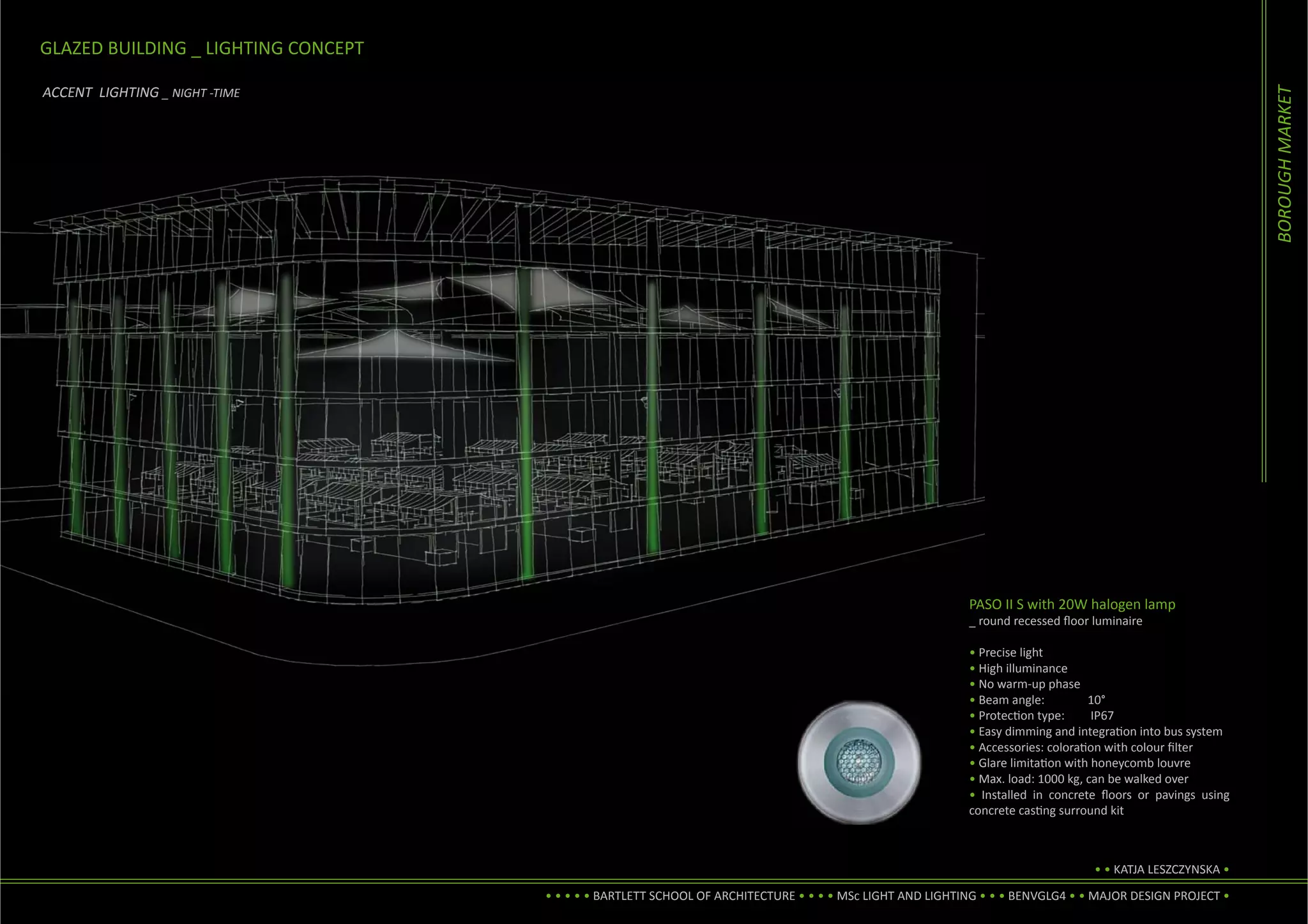 Lighting Design Borough Market Glass Facade | PPT
