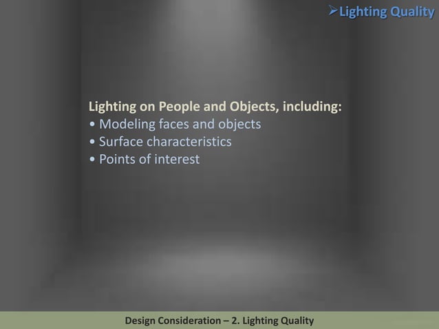 Lighting design considerations | PPTX | Indoor Environmental Quality ...