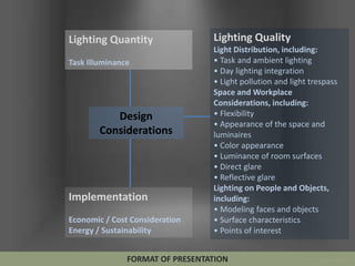Lighting design considerations | PPTX