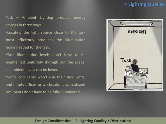 Lighting design considerations | PPTX | Indoor Environmental Quality ...