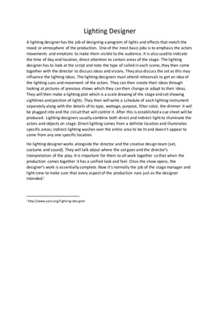 Lighting designer | PDF