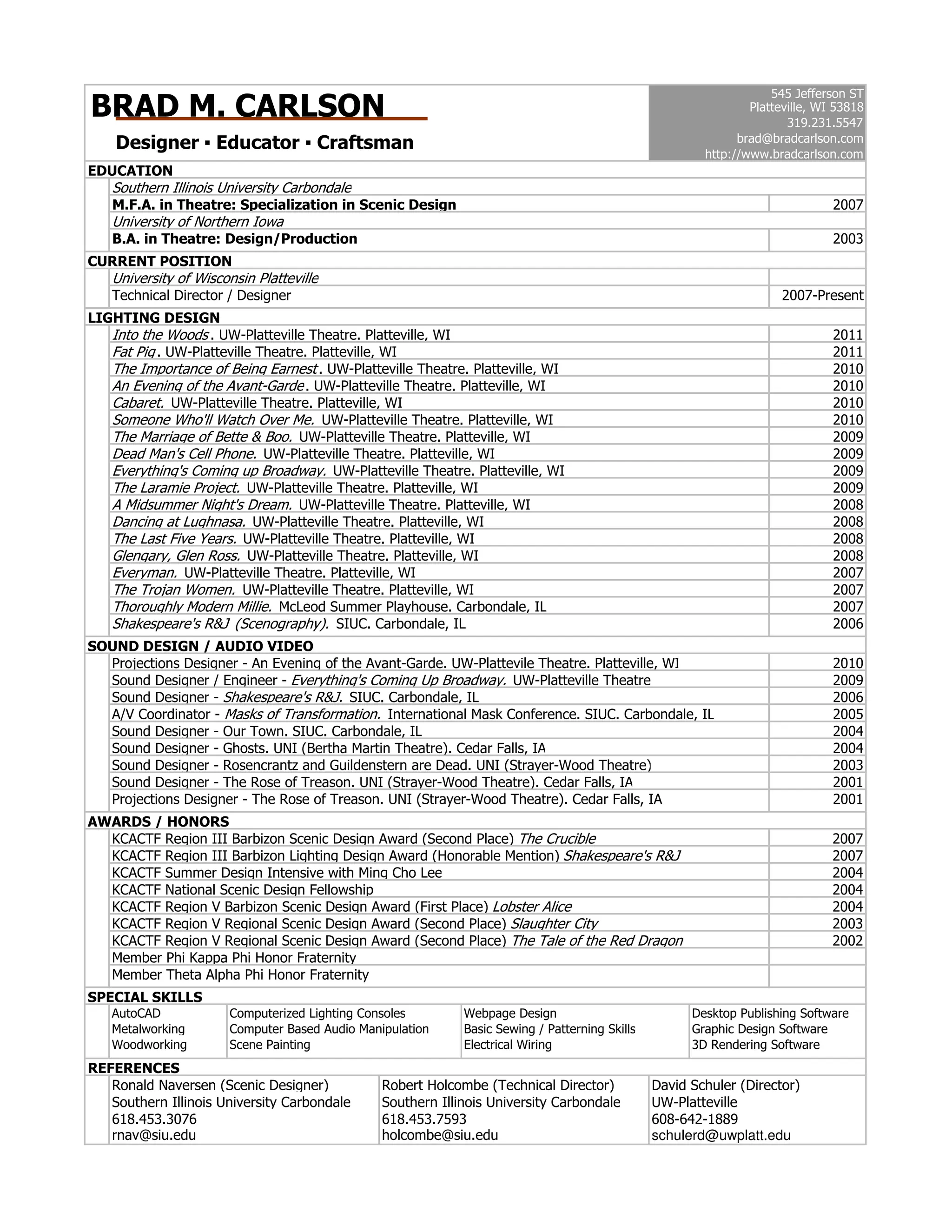 Lighting Design Resume | PDF
