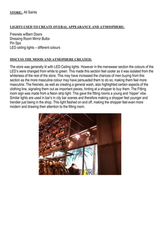 Lighting design task sheet | DOCX