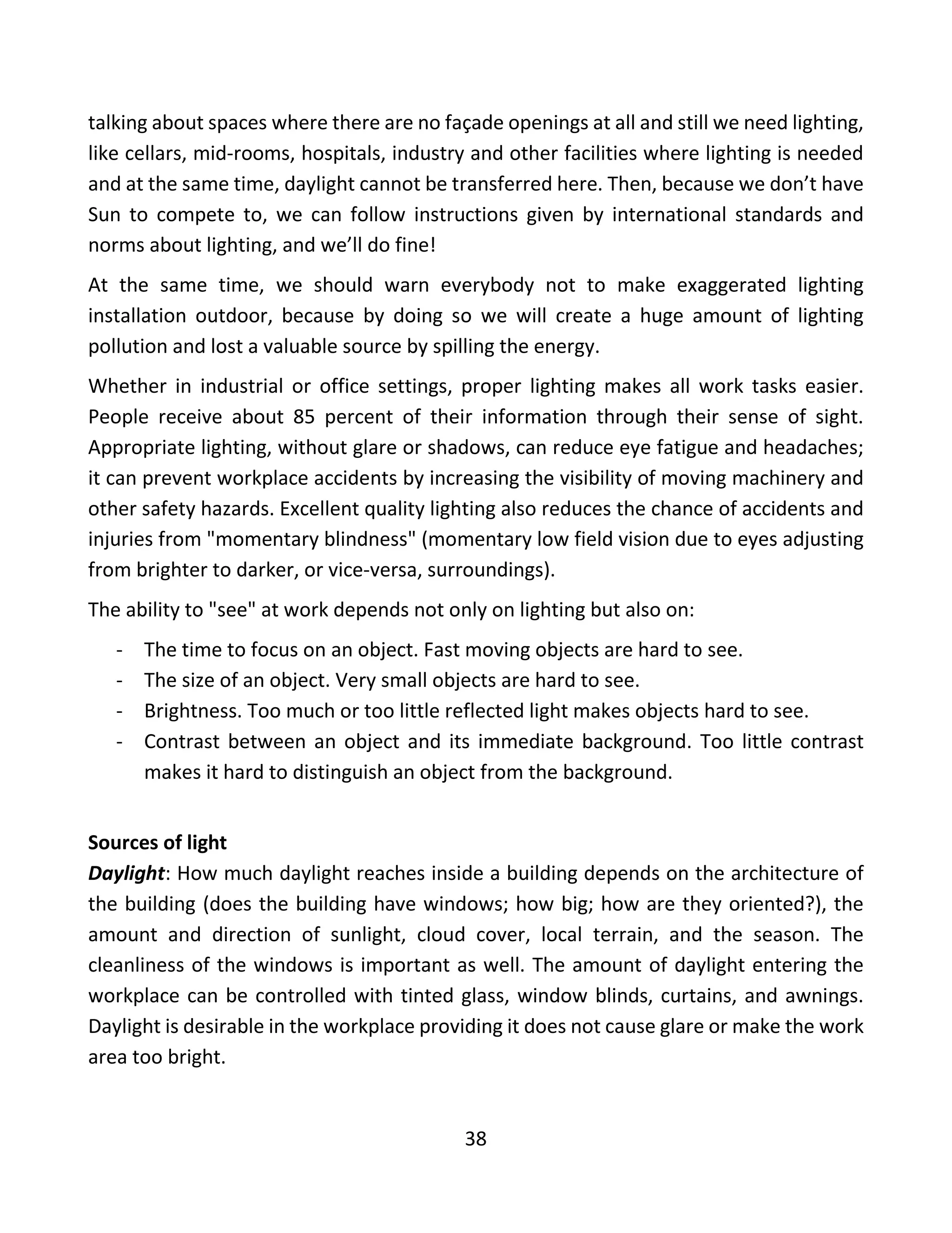 Lighting ergonomics | PDF