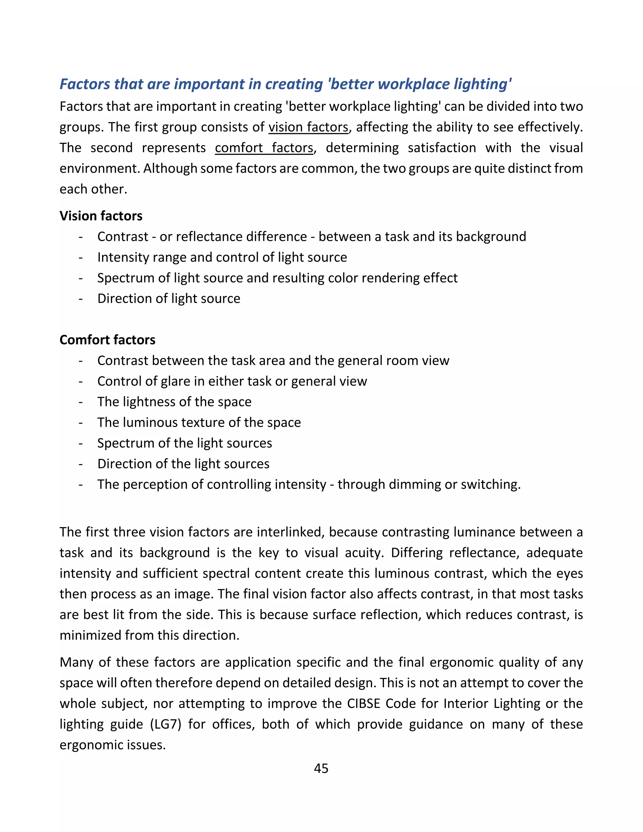Lighting ergonomics | PDF
