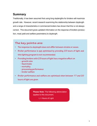 Lighting for broilers | PDF