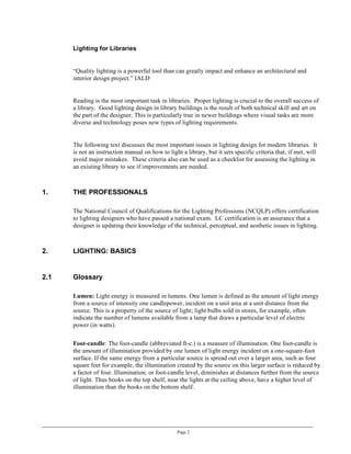 Lighting For Libraries | PDF