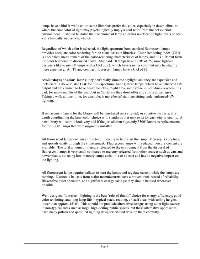 Lighting For Libraries | PDF