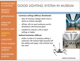 Lighting in museum and art gallery | PDF