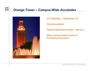 Lighting Of The UT Tower | PPT