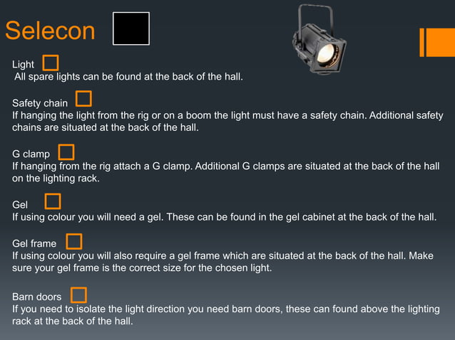 Lighting Portfolio and Checklist | PPT