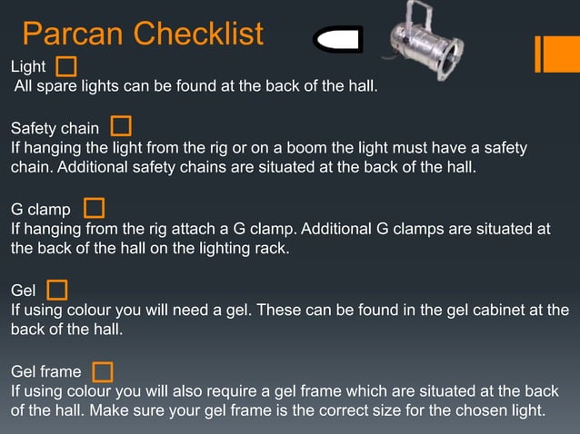 Lighting Portfolio and Checklist | PPT