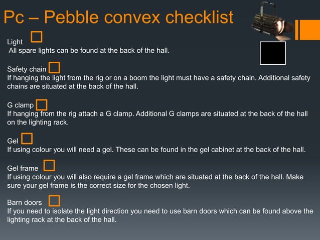 Lighting Portfolio and Checklist | PPT