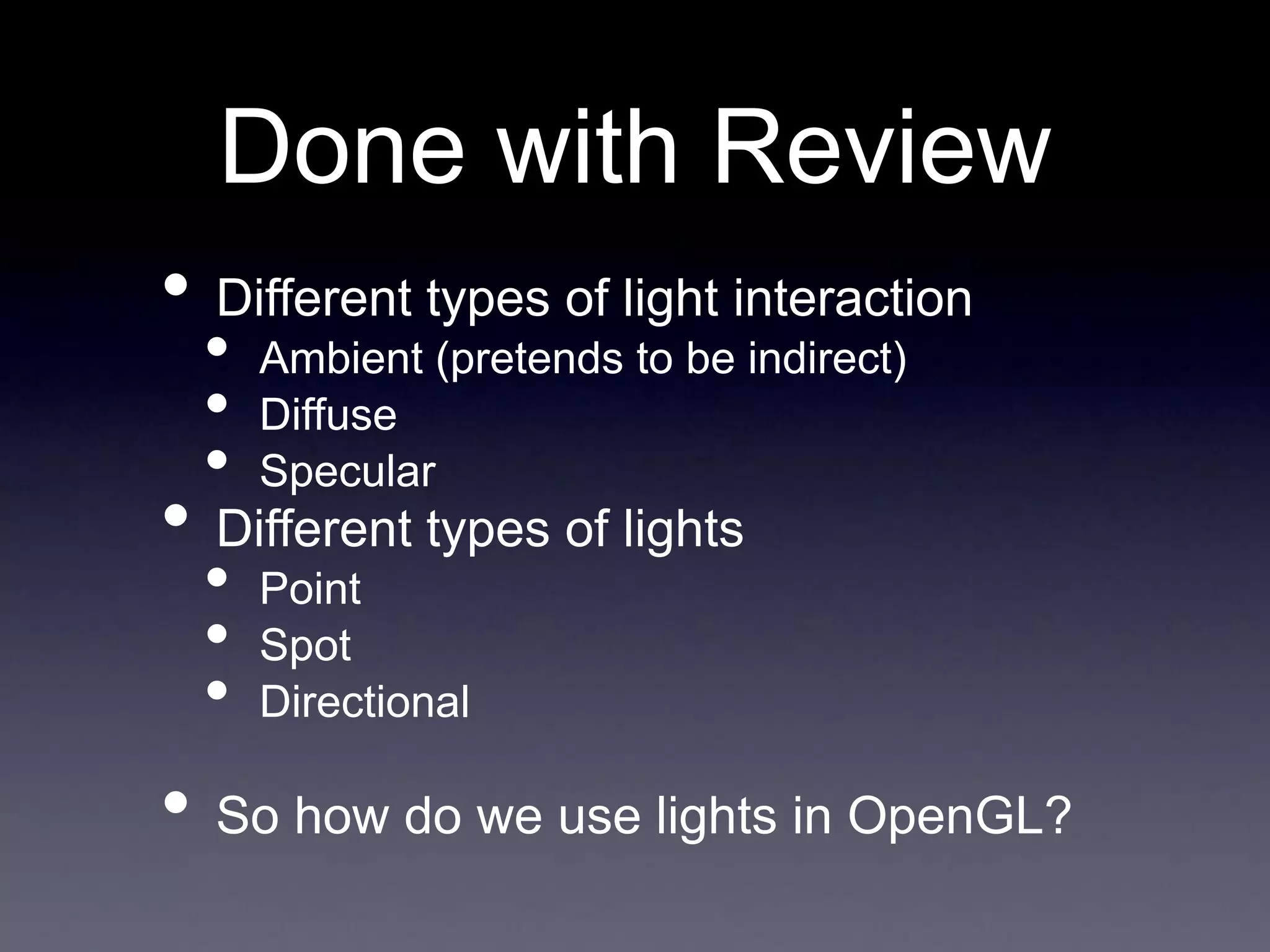 Lighting & Shading in OpenGL Non-Photorealistic Rendering.ppt