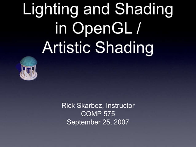 Lighting & Shading in OpenGL Non-Photorealistic Rendering.ppt