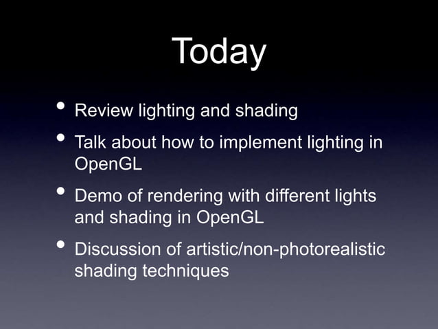 Lighting & Shading in OpenGL Non-Photorealistic Rendering.ppt