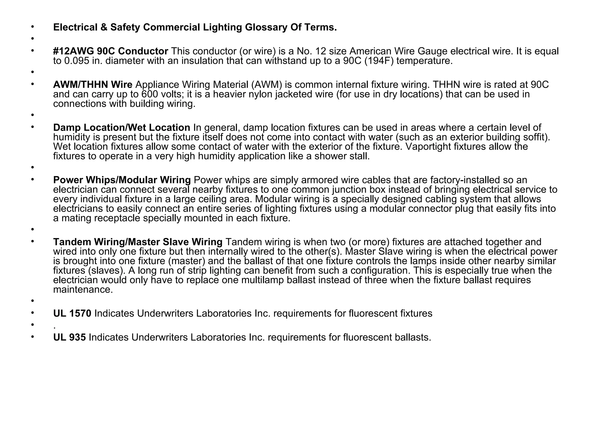 Lighting specification glossary of terms | PPT