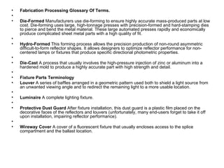 Lighting specification glossary of terms | PPT