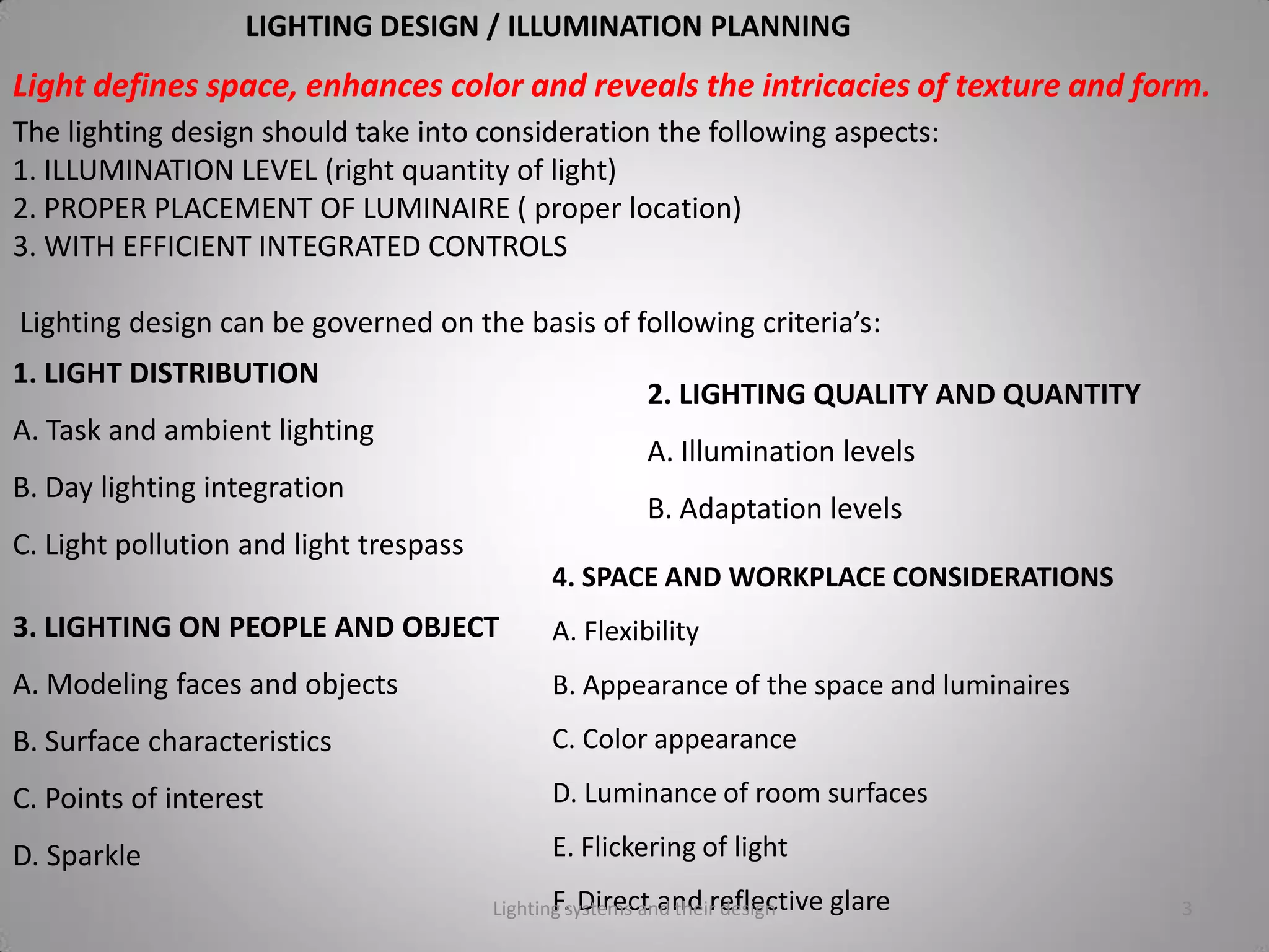 Lighting systems and their design..mau --jmi-2014 | PDF