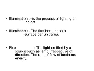 Lighting terminlologyand their units | PPT