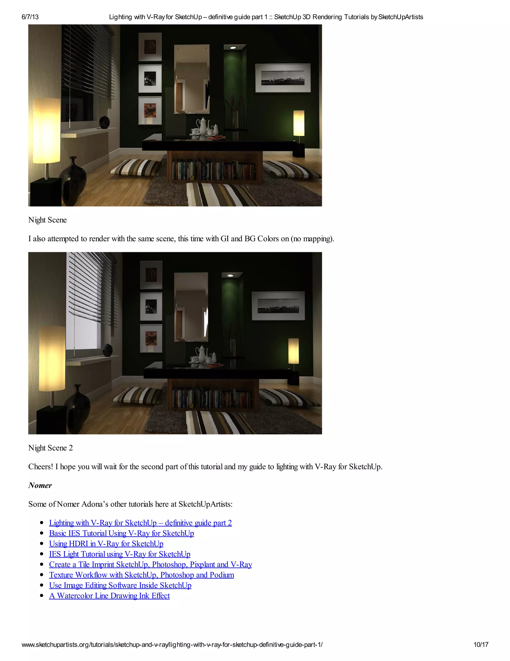 Lighting with v ray for sketch up – definitive guide part 1 -_ sketchup 3d rendering tutorials ...