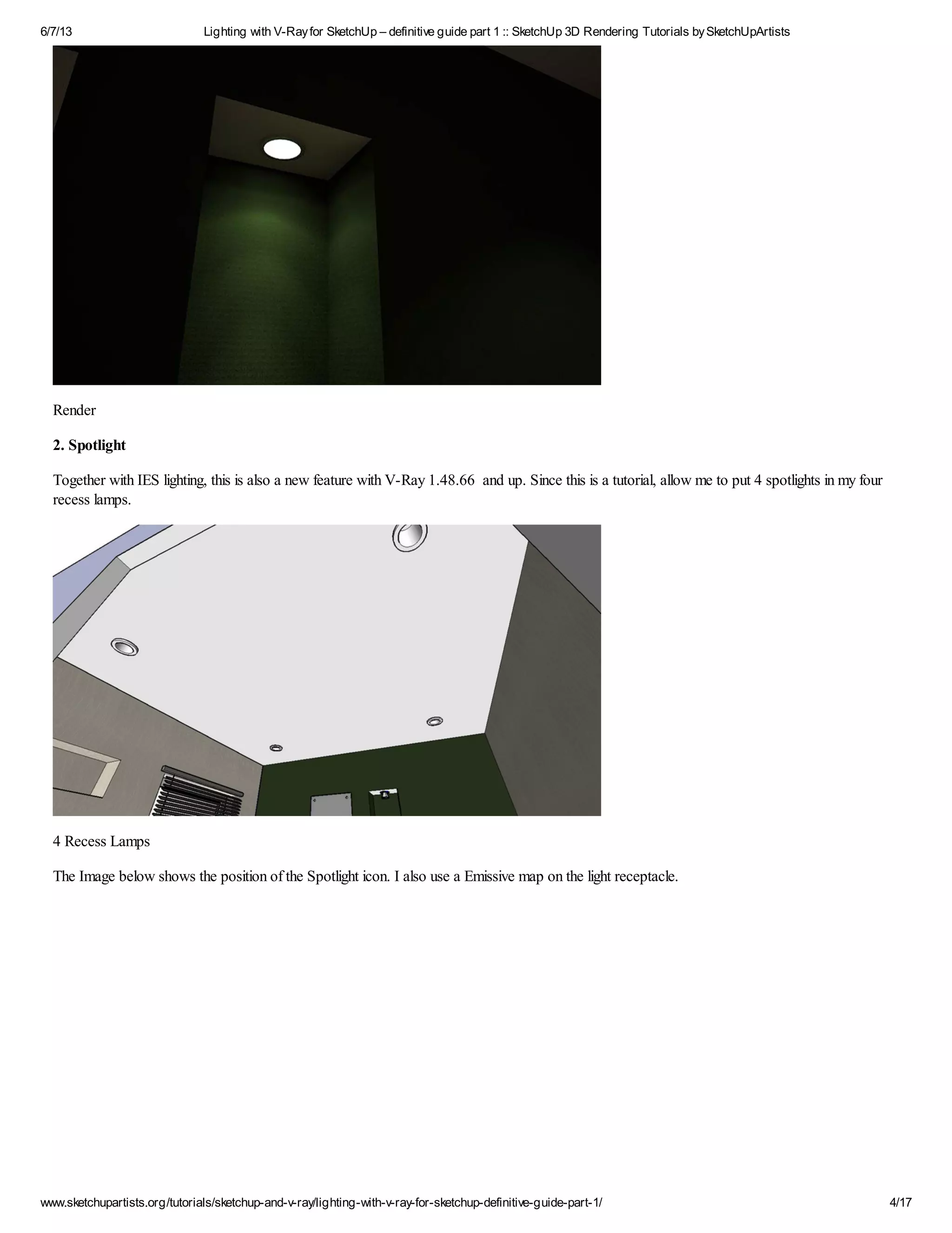 Lighting with v ray for sketch up – definitive guide part 1 -_ sketchup 3d rendering tutorials ...
