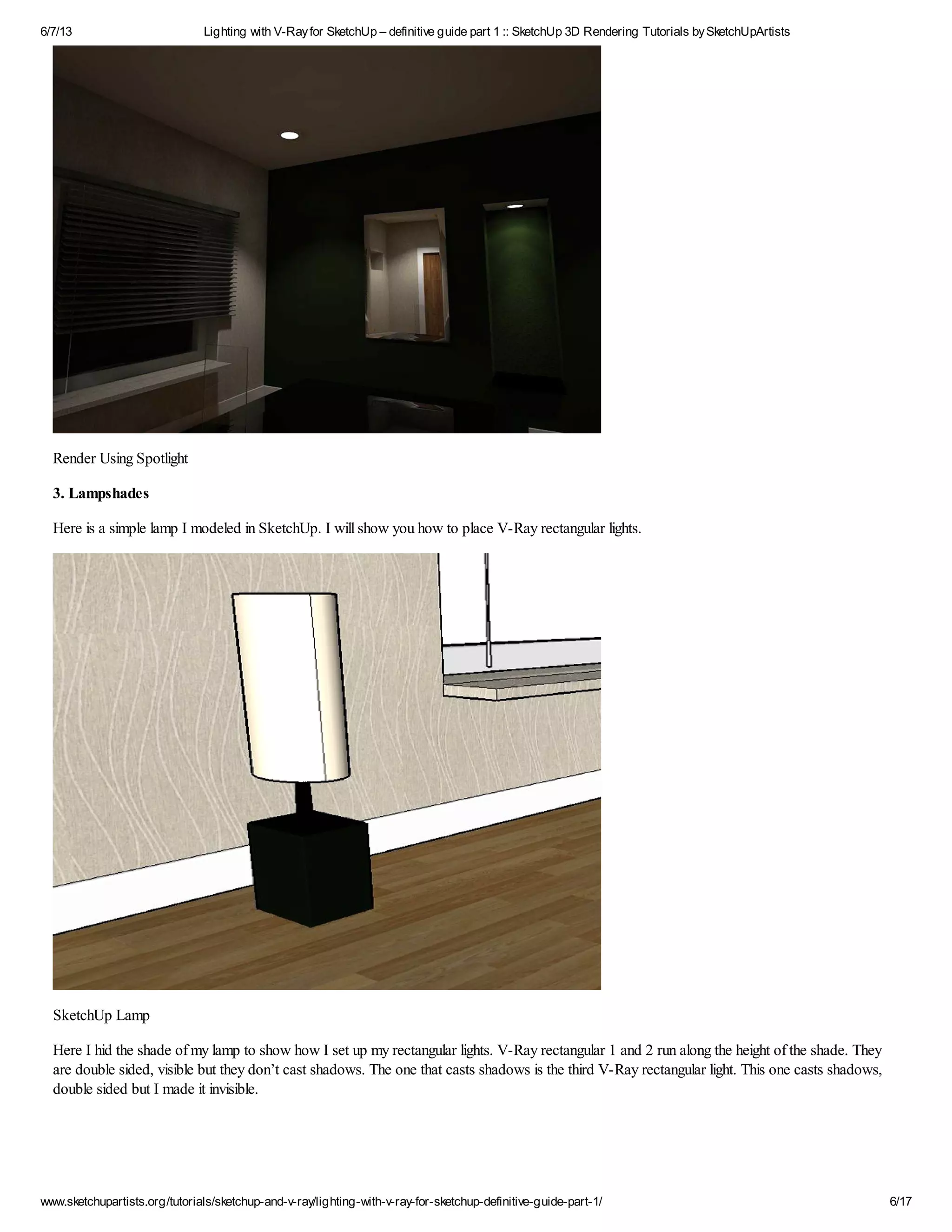 Lighting with v ray for sketch up – definitive guide part 1 -_ sketchup 3d rendering tutorials ...