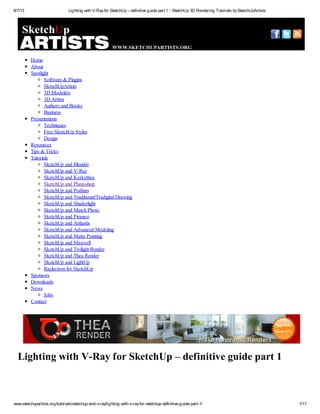 Lighting with v ray for sketch up – definitive guide part 1 -_ sketchup 3d rendering tutorials ...