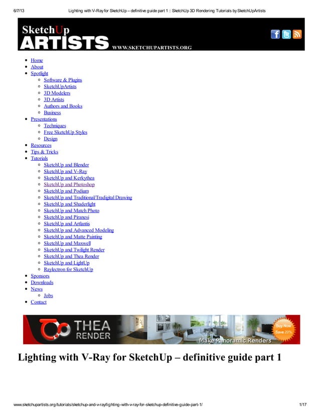 Lighting with v ray for sketch up – definitive guide part 1 -_ sketchup 3d rendering tutorials ...