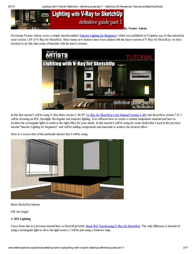 Lighting with v ray for sketch up – definitive guide part 1 -_ sketchup 3d rendering tutorials ...
