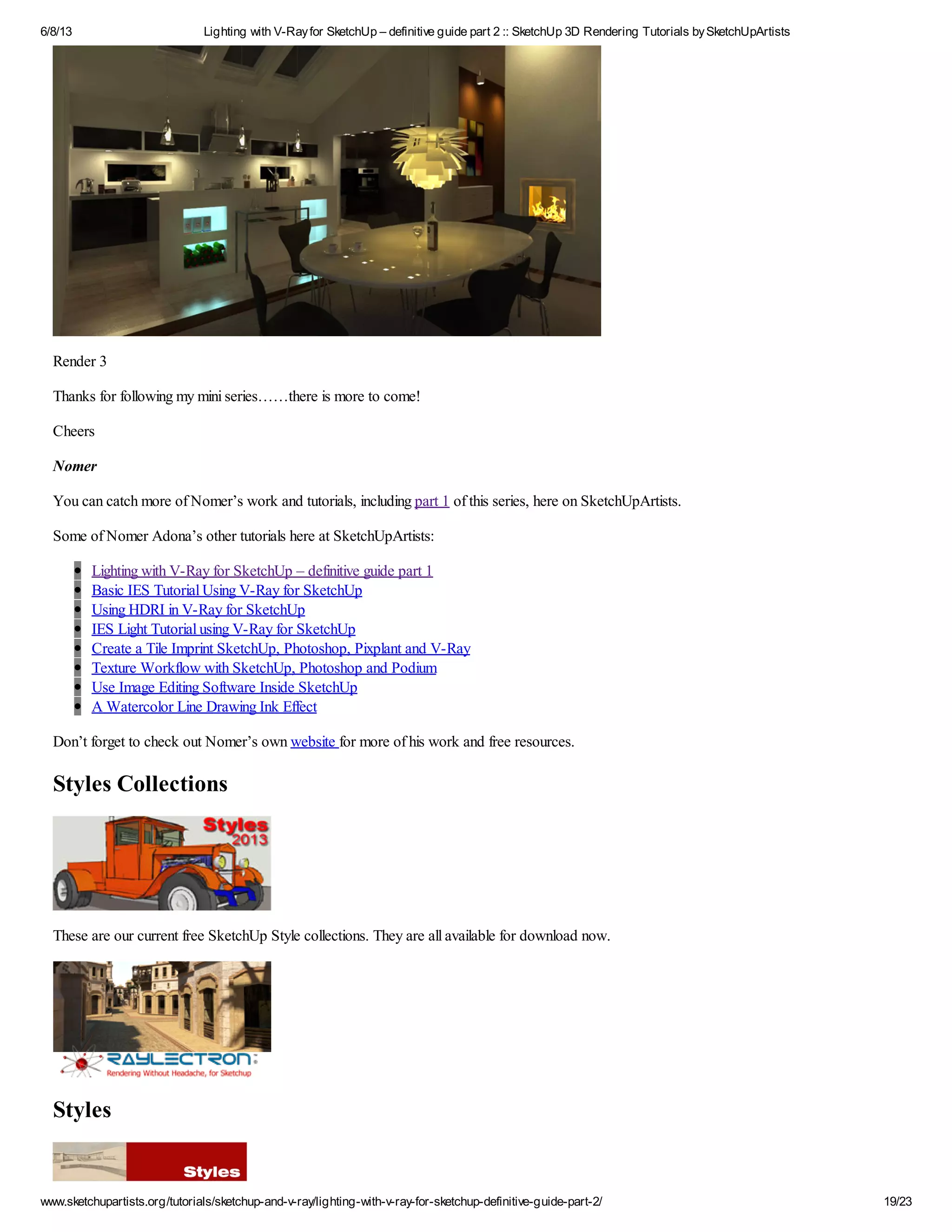 Lighting with v ray for sketch up – definitive guide part 2 -_ sketchup 3d rendering tutorials ...