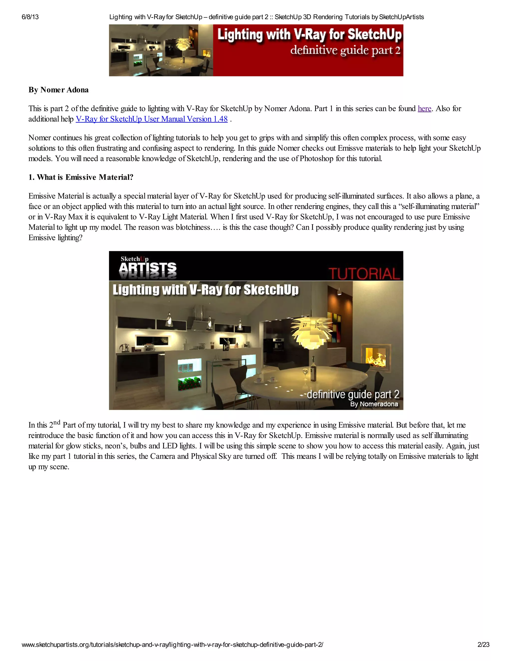 Lighting with v ray for sketch up – definitive guide part 2 -_ sketchup 3d rendering tutorials ...