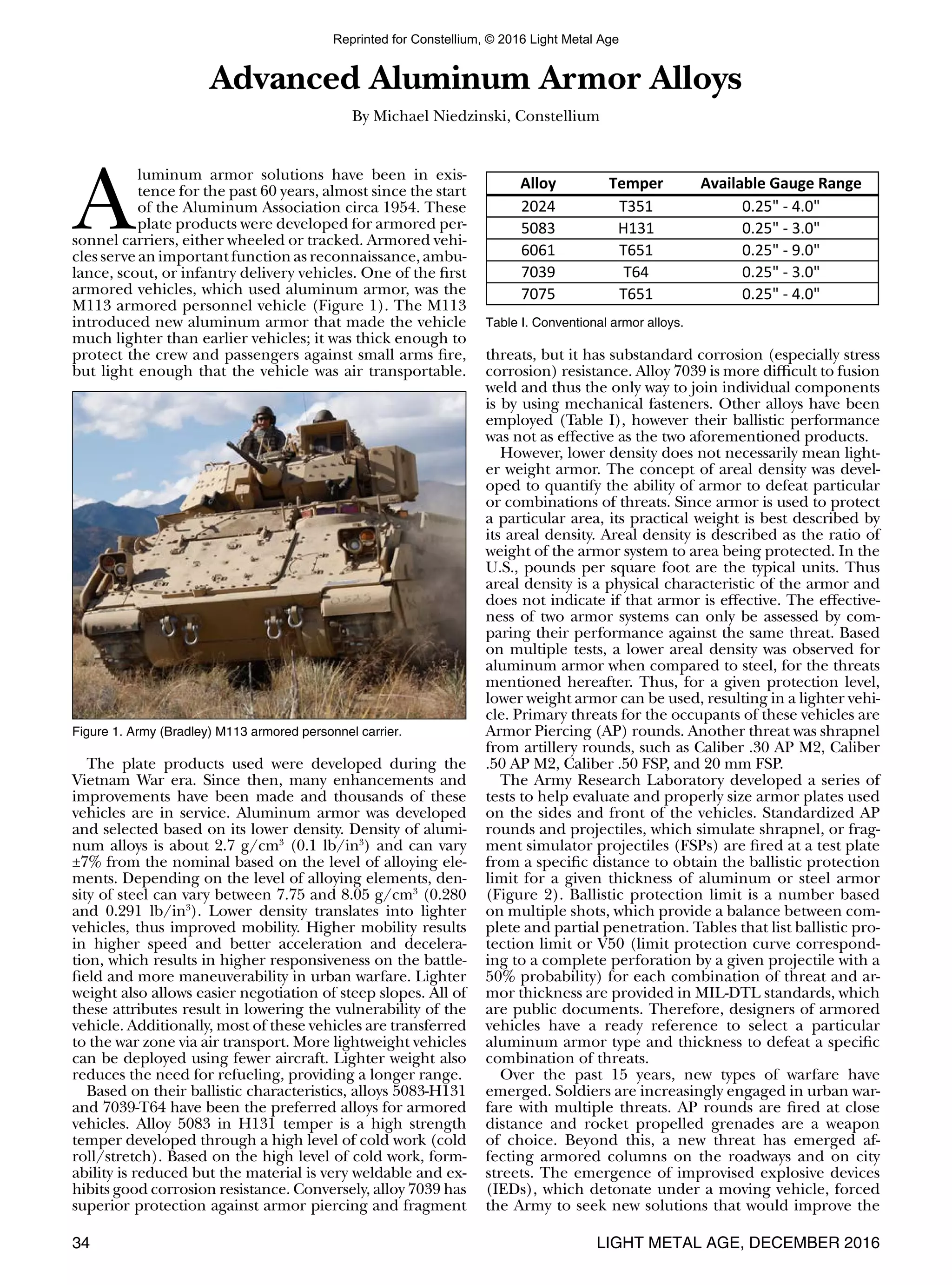 Advanced aluminum armor alloys | PDF