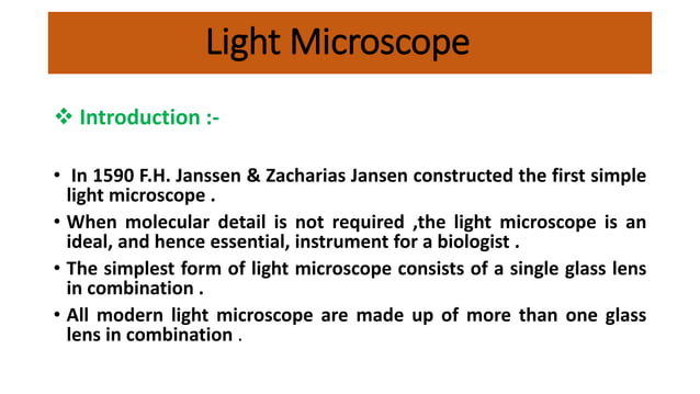 Light microscope | PPTX
