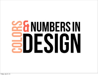 Colors & Numbers in Design | PPT