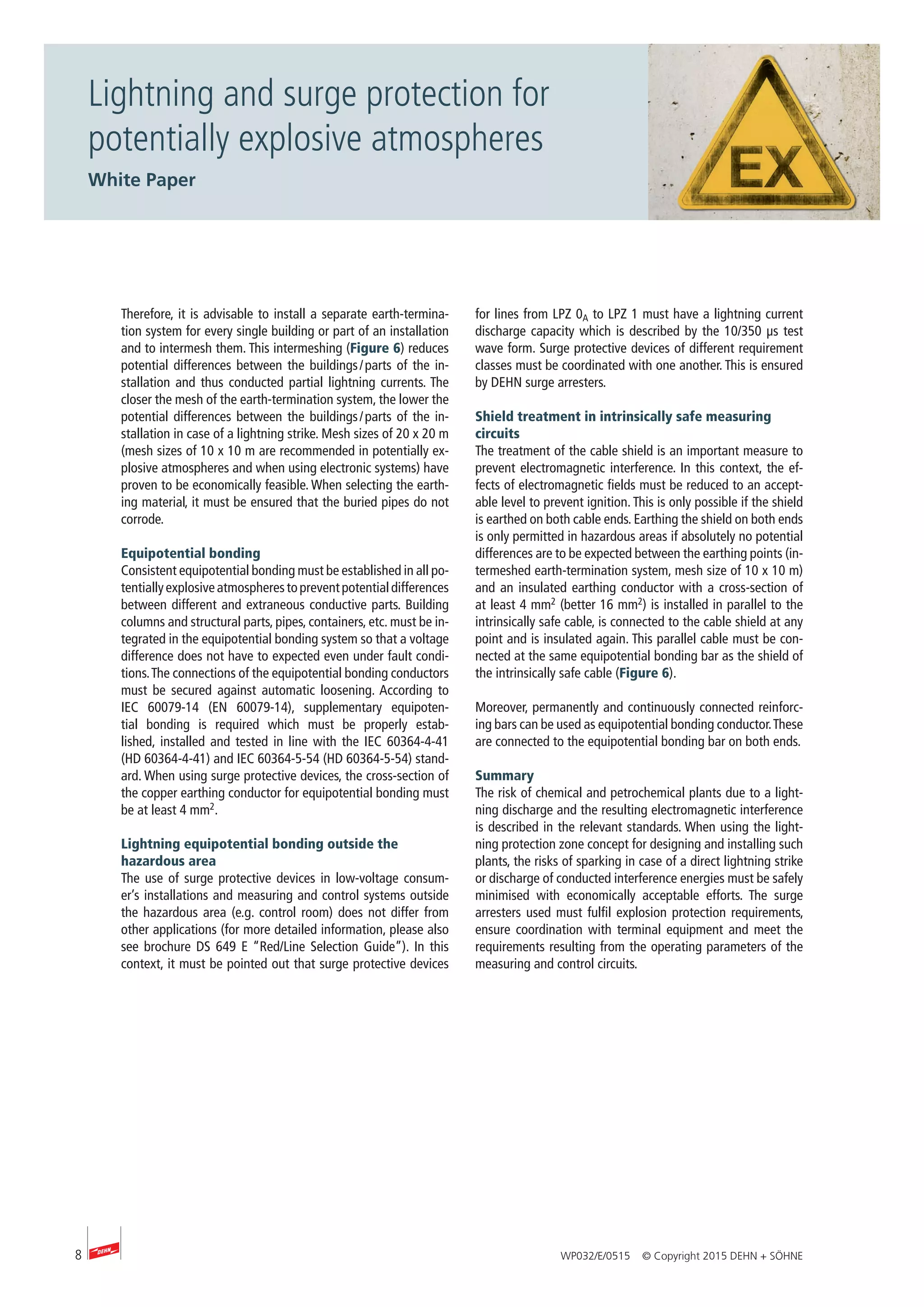 Lightning and Surge Protection for Potentially Explosive Atmospheres | PDF