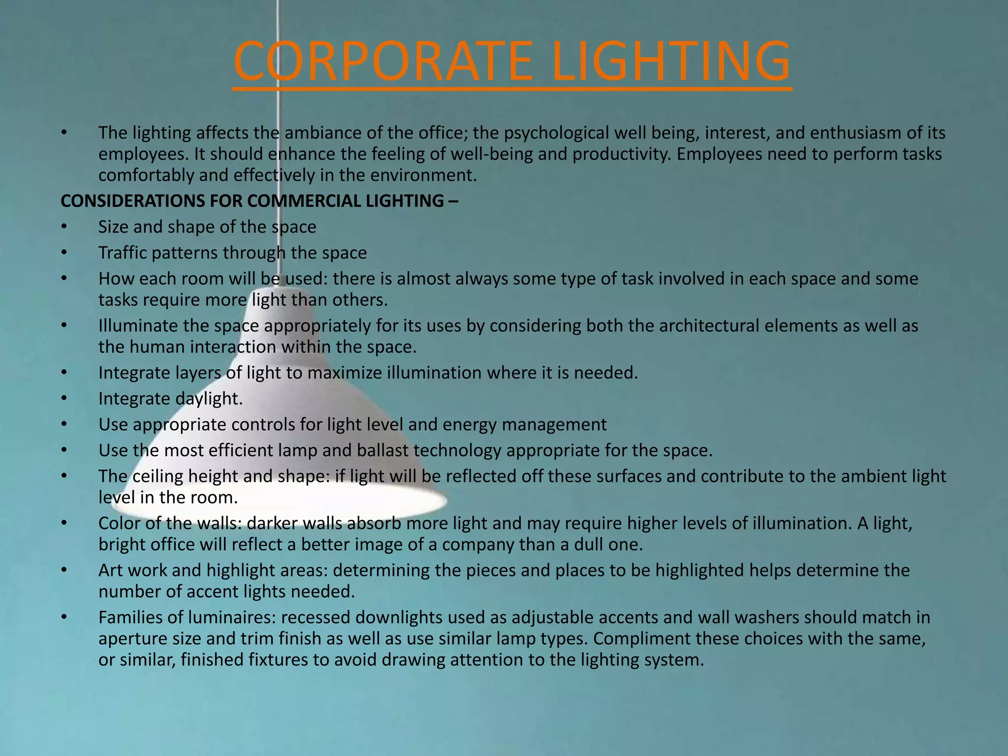 Lighting design requirements | PPTX