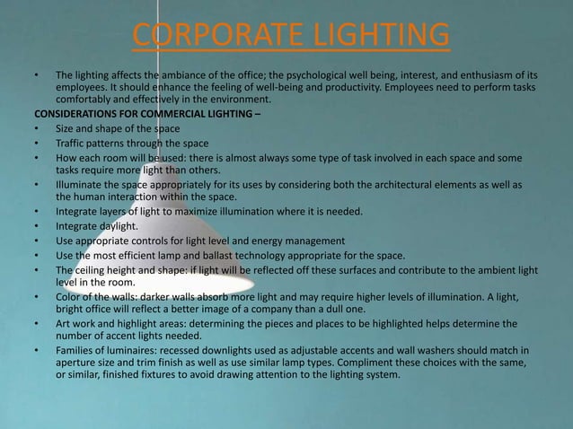 Lighting design requirements | PPTX
