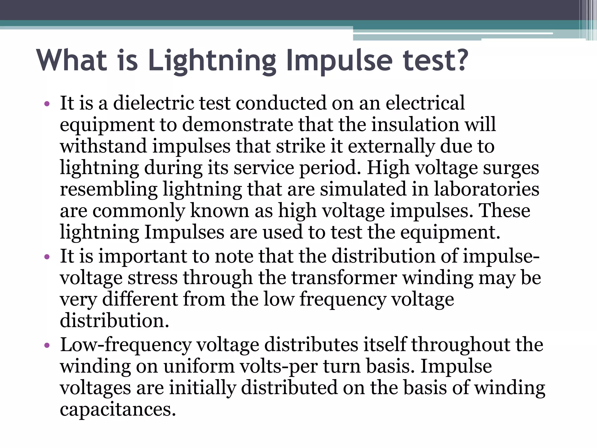Lightning impulse test in precise | PPTX