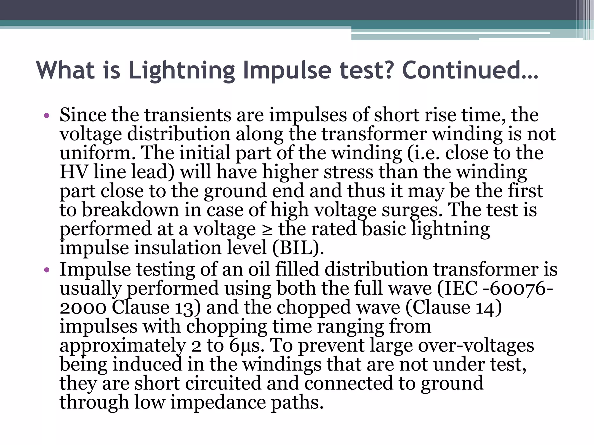 Lightning impulse test in precise | PPTX