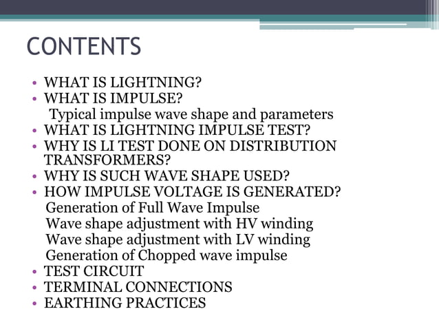 Lightning impulse test in precise | PPTX | Weather | Science