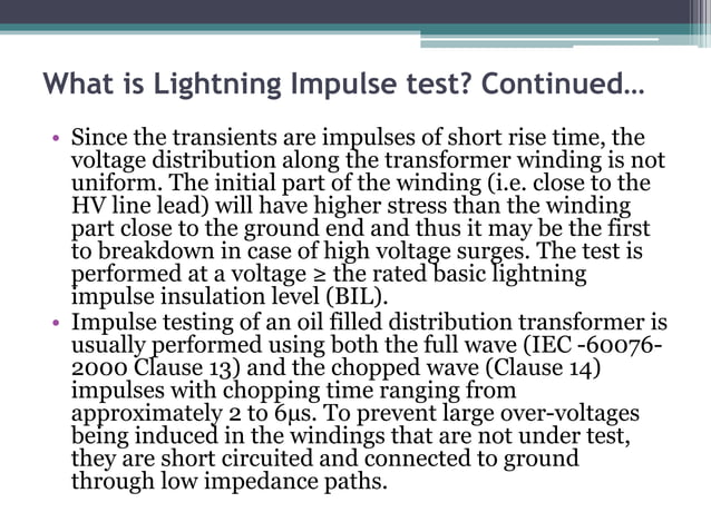 Lightning impulse test in precise | PPTX | Weather | Science