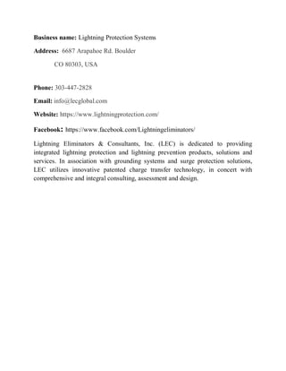 Lightning Protection Products | PDF