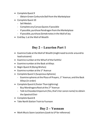 Lightning Returns: Final Fantasy XIII Speed Guide (Use with Day Guide ...